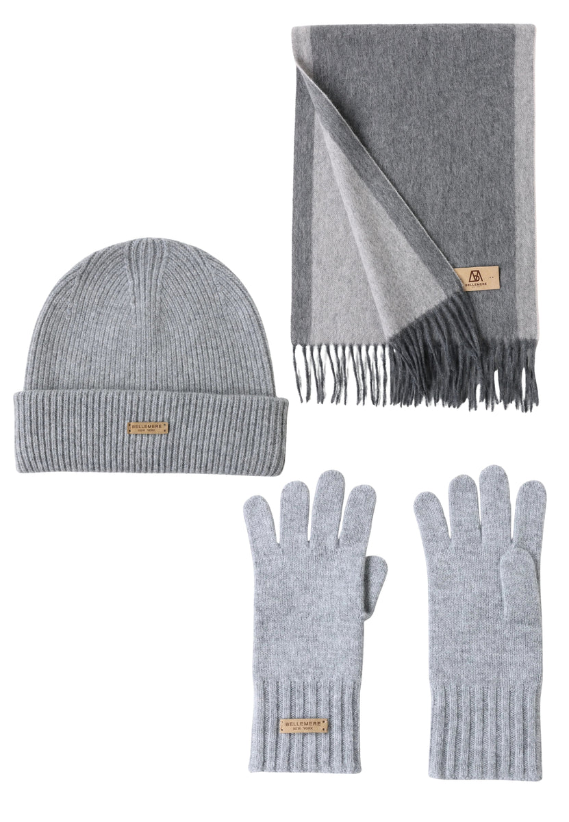 Wool Gift Set (Checker Scarf + Beret)